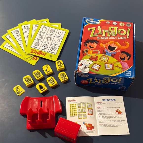 Thinkfun | Toys | Think Zingo Bingo With A Zing Game Board Game 4yrs So ...